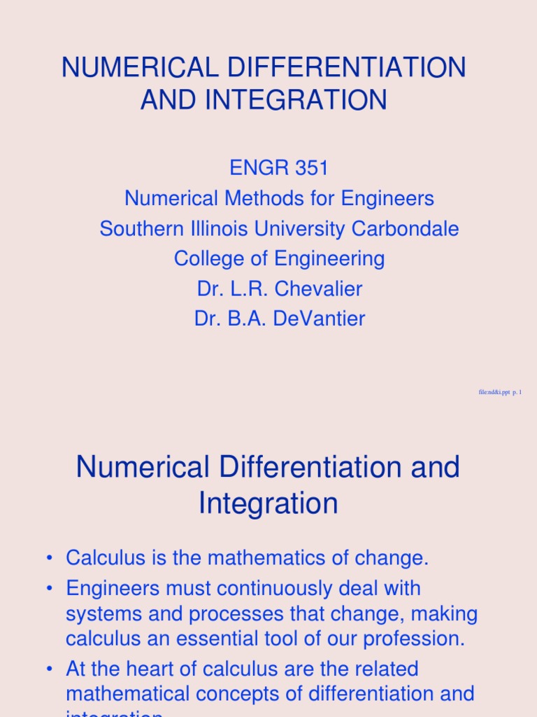 Numerical Differentiation And Integration Integral Numerical Analysis