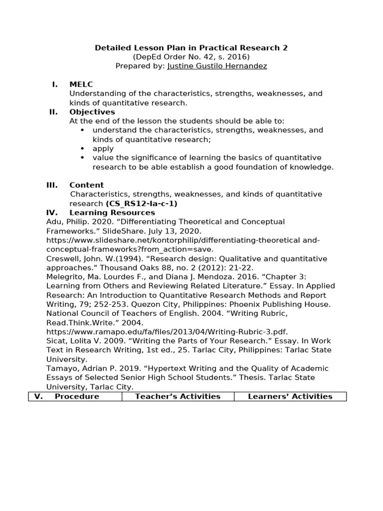 Detailed Lesson Plan Resume Justine G Hernandez | PDF | Lord's Prayer ...
