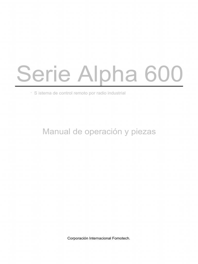 Aplha 600 Series Manual (ESP) | PDF | Relé | Cambiar