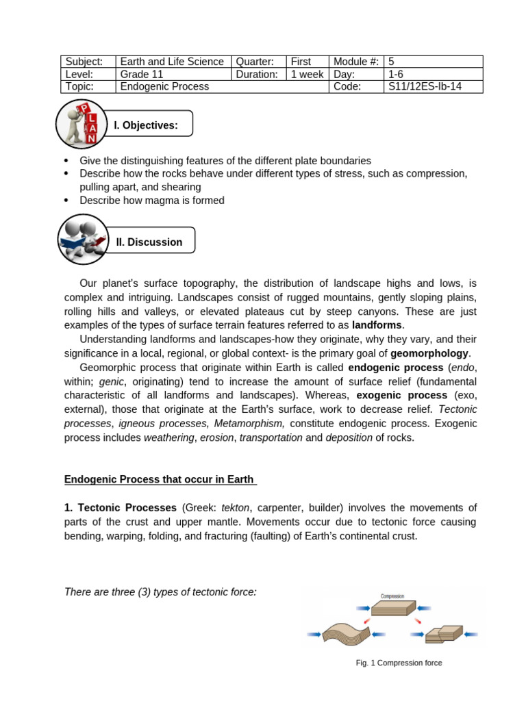 Endogenic Processes in Earth Science | PDF | Fault (Geology) | Volcano