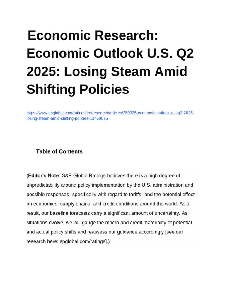 Economic Research - Economic Outlook U | PDF | Inflation | Federal Reserve