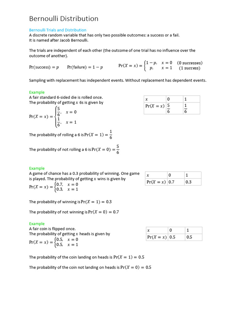 Bernoulli Distribution | PDF