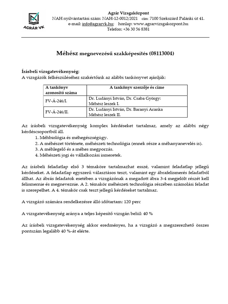 Mehesz Vizsgafeladat Seged | PDF