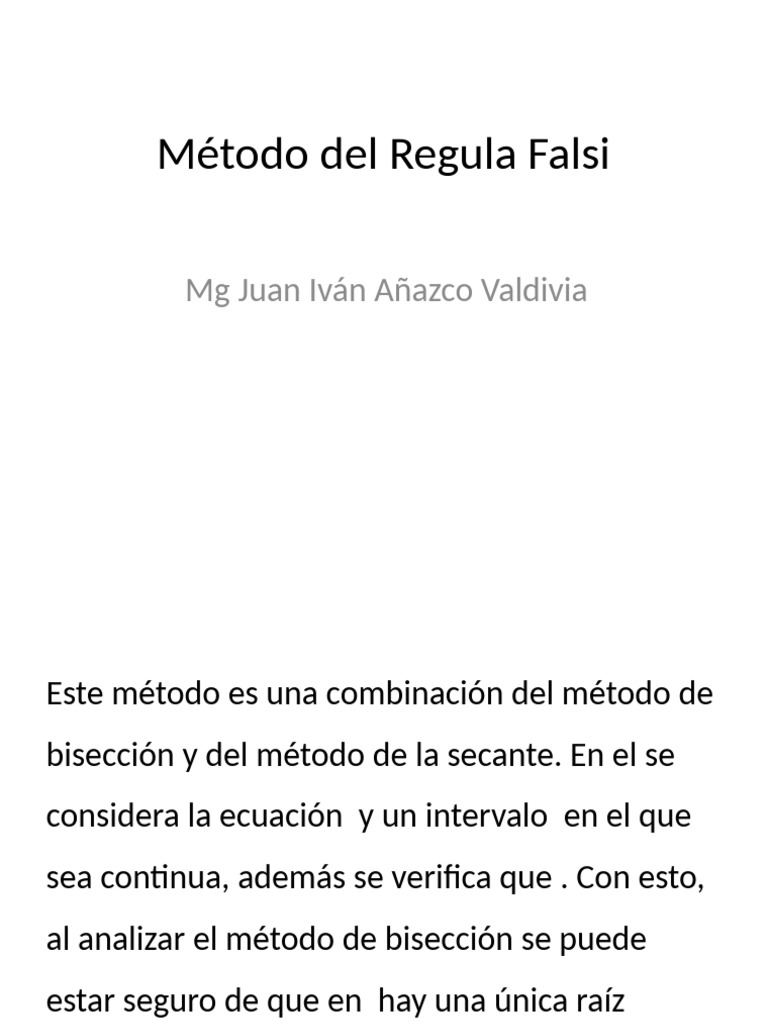Método Del Regula Falsi | PDF