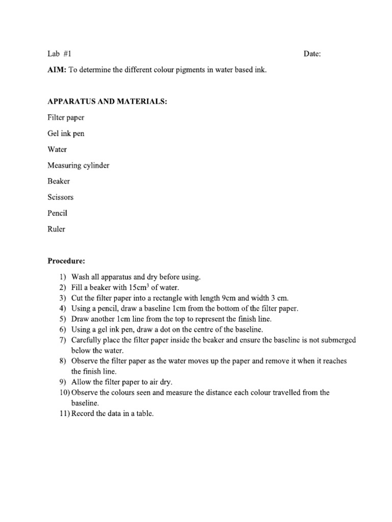 Form 4 Chem Lab 1 | PDF