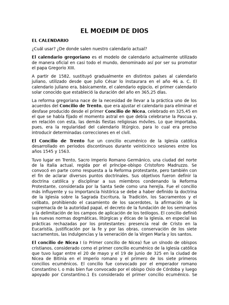Moedim: Significado y Origen del Calendario | PDF | Familias ...