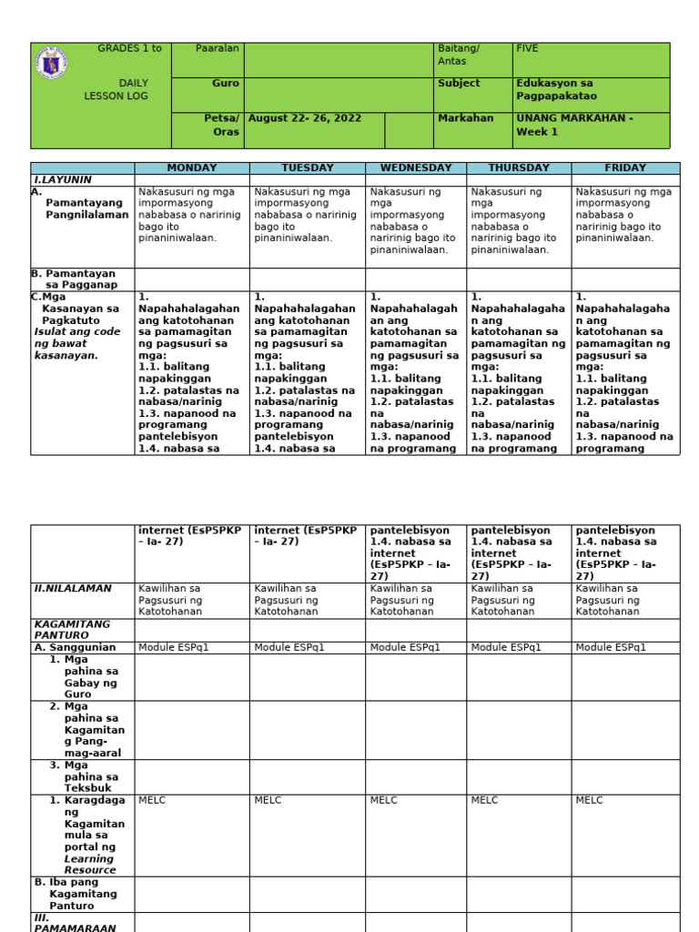 DLL-G5 Week-1-Esp | PDF