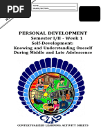 Personal Development Module 1 Q1 | PDF | Self Concept | Self Esteem