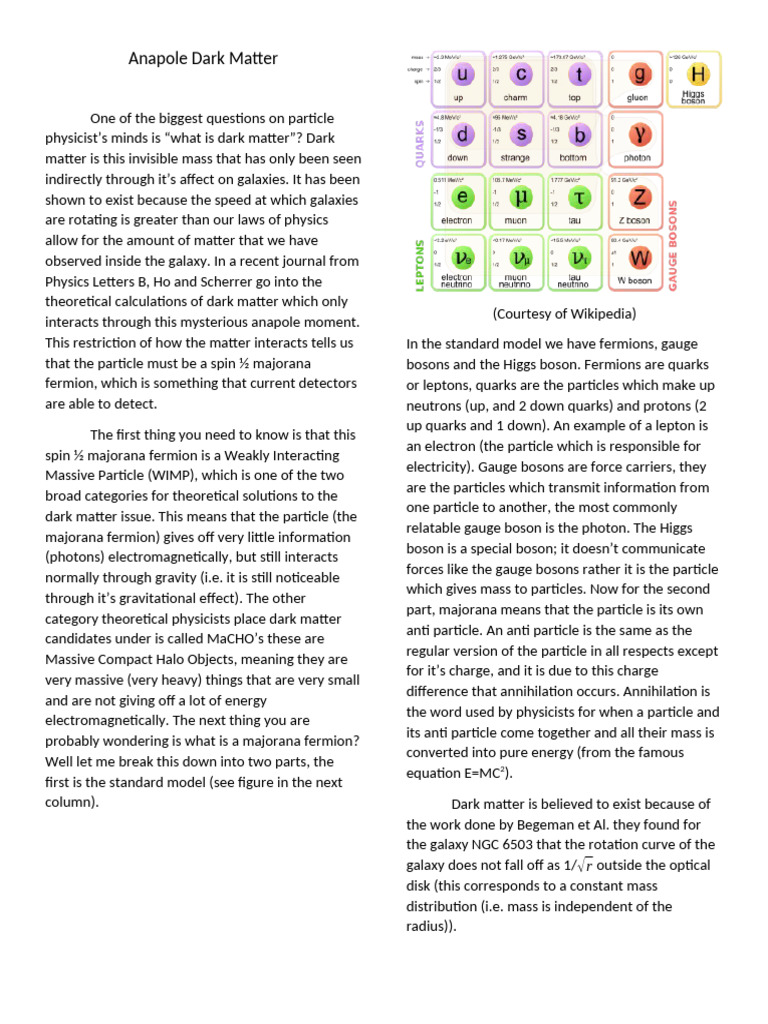 Popular Science Article In Columns | PDF | Elementary Particle | Matter