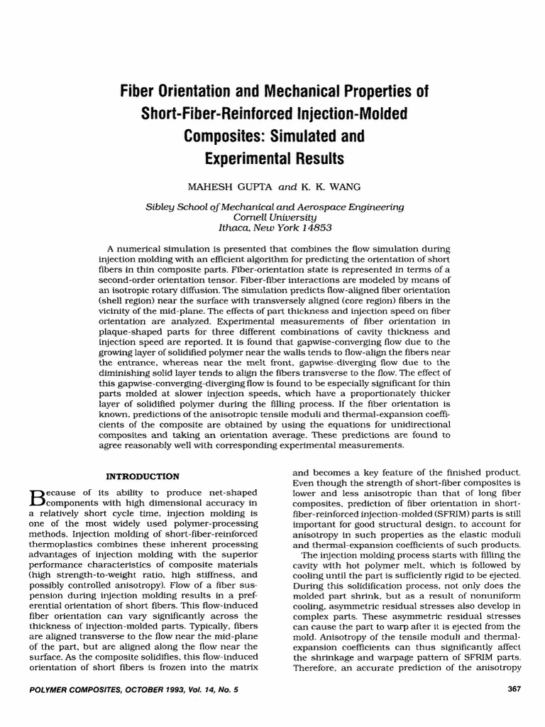 (FO) Fiber Orientation and Mechanical Properties of Short-Fiber ...