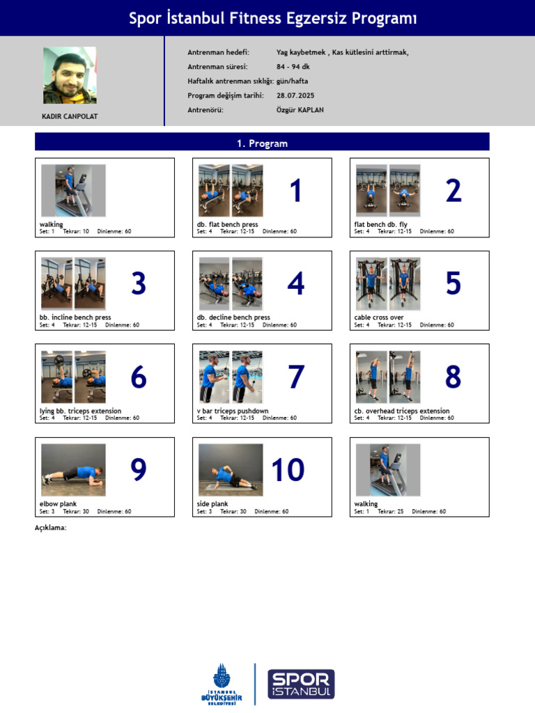 Egzersiz Programi | PDF