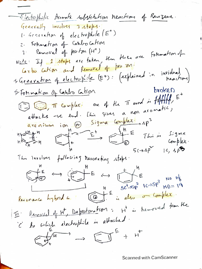 Electrophilic Aromatic Substitution RXN of Benzene | PDF | Organic ...