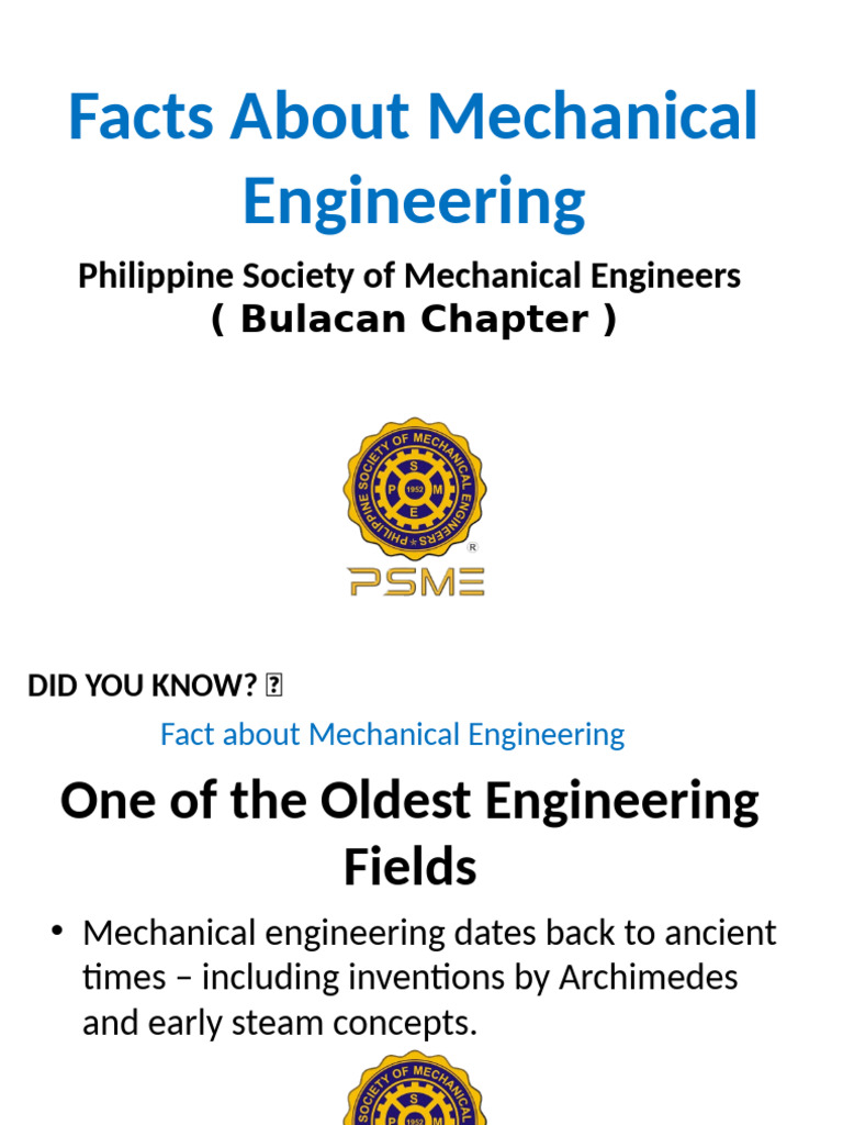 Mechanical Engineering Facts | PDF