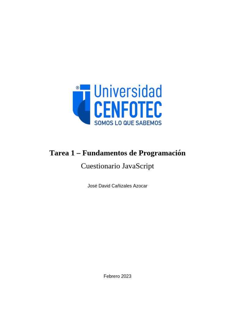 Tarea 1 - Fundamentos | PDF | Bootstrap (marco frontal) | Script Java