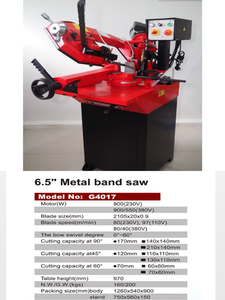 G4017 scie mecanique scie a ruban scie a métaux | PDF