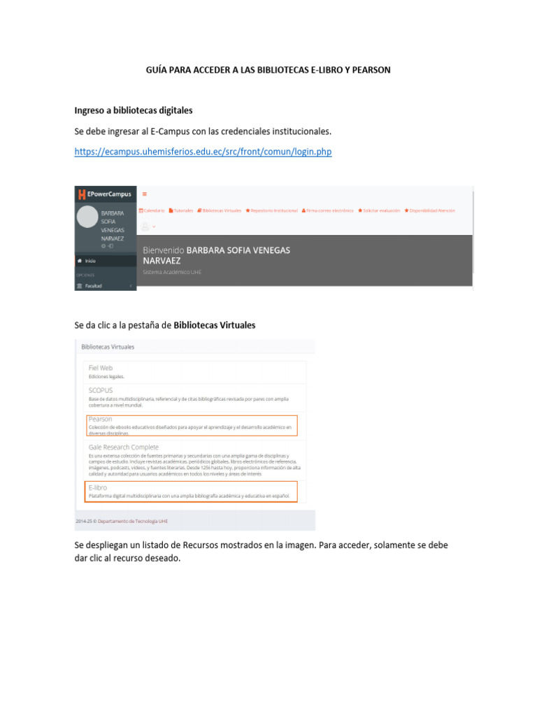 Guia de Uso de Biblioteca-Elibro - Pearson | PDF