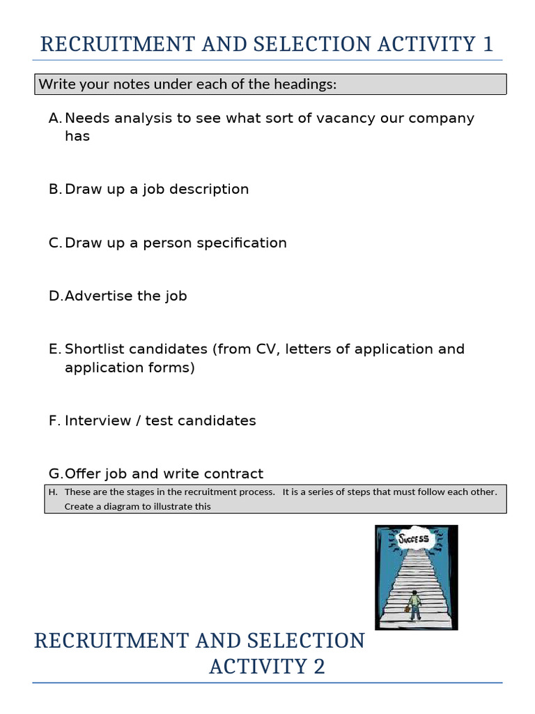 Recruitment and Selection Activities Workpack | PDF | Recruitment ...