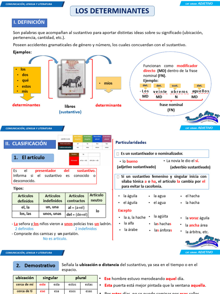 Determinantes y Pronombre | PDF | Adjetivo | Pronombre