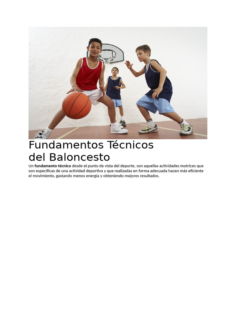 Fundamentos Técnicos del Pase en Baloncesto | PDF | Defensor ...