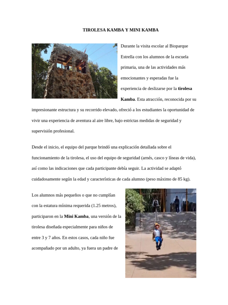 Tirolesa Kamba y Mini Kamba | PDF