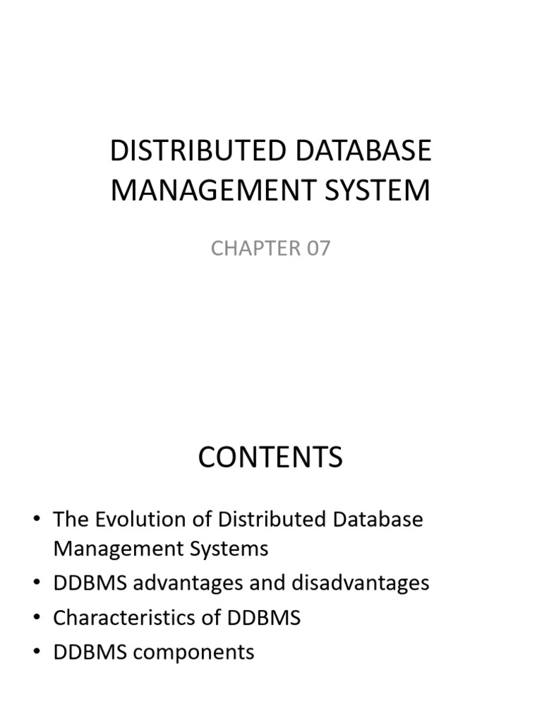 Chapter07 Distributed Database Management System Rob Coronel and Connoly | PDF | Databases ...