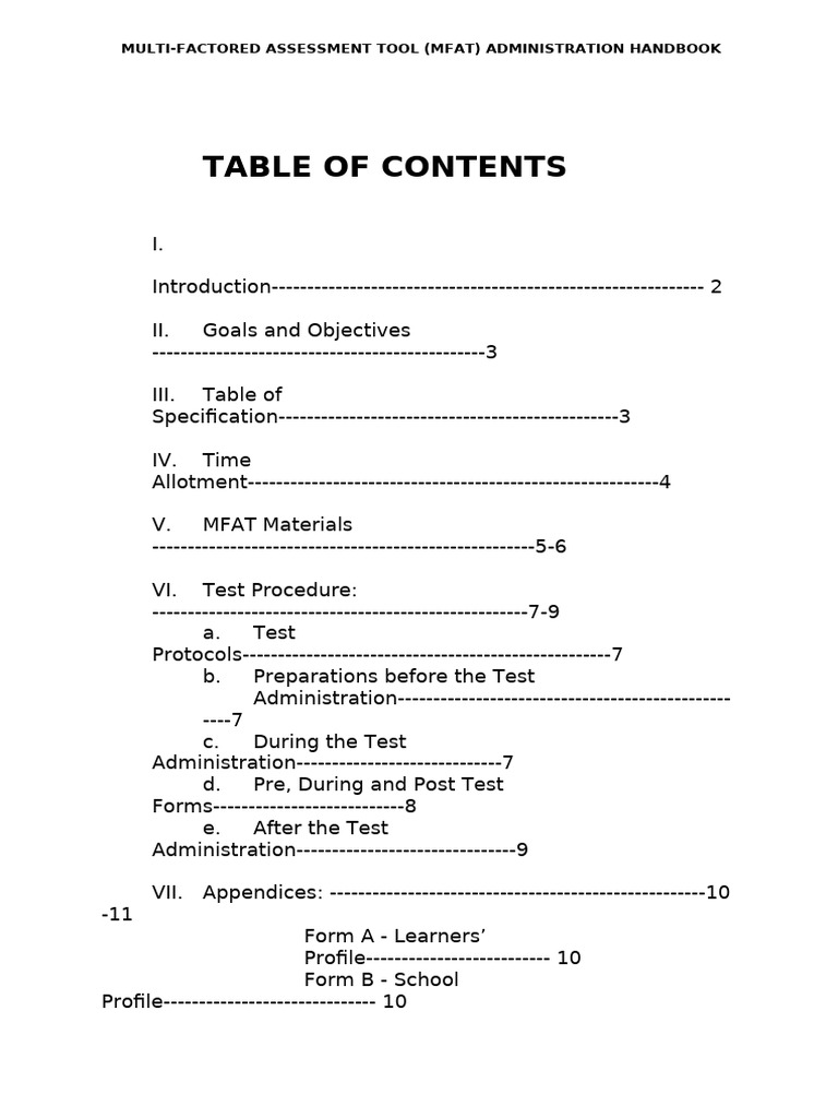 MFAT Handbook Contextualized | PDF | Learning | Learning Disability