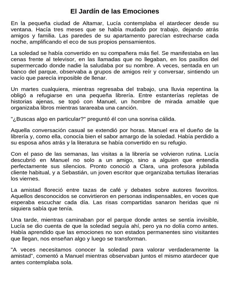 El Jardín de Las Emociones | PDF