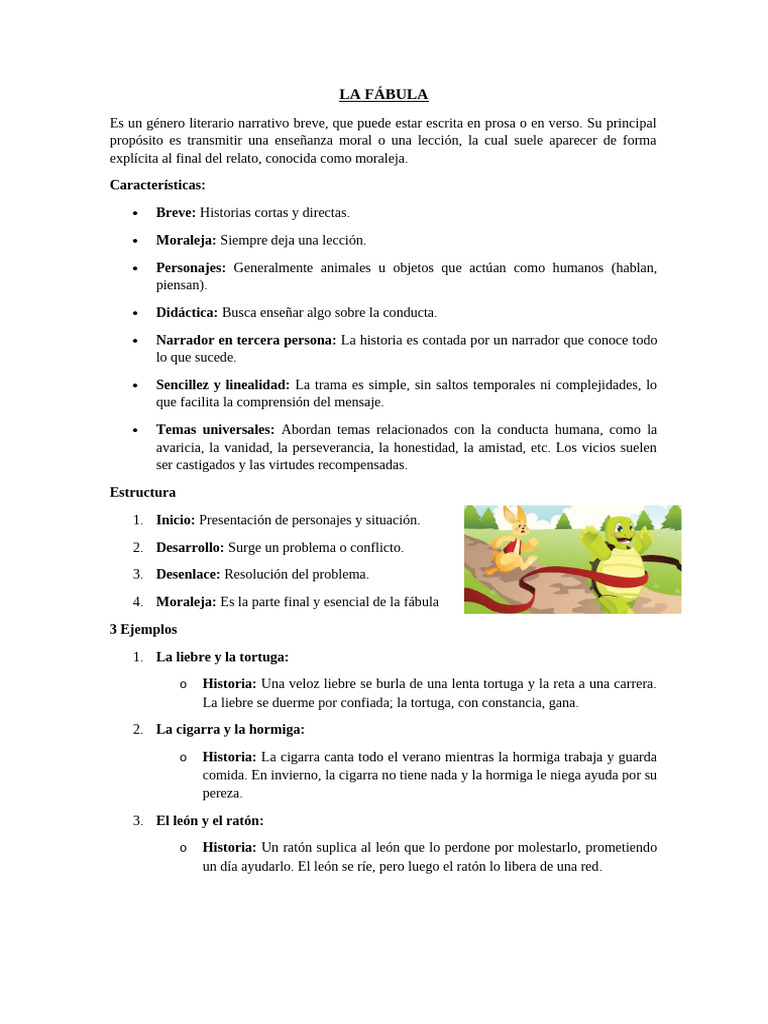 Características de la fábula literaria | PDF