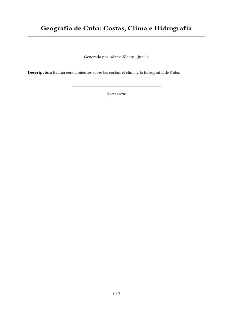 Geografía de Cuba: Costas y Clima | PDF | Clima | Cuba