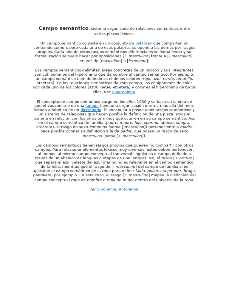 Campo Semántico | PDF