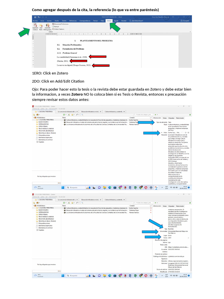 COMO UTILIZAR ZOTERO para Las Citas y Bibliografia | PDF