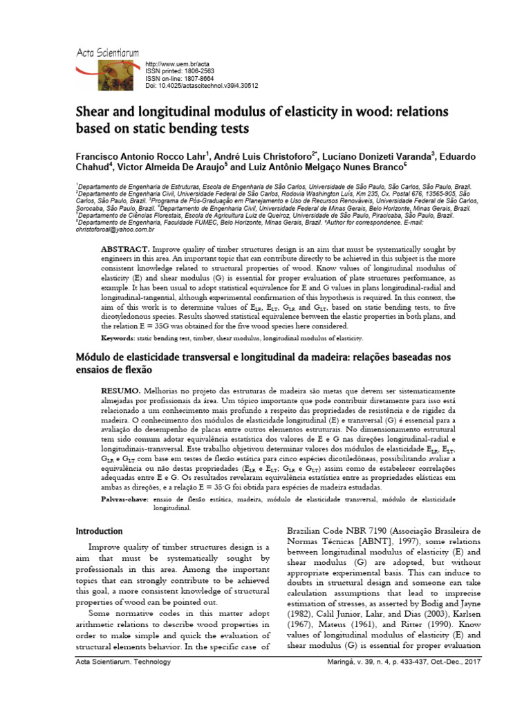 Shear and Longitudinal Modulus of Elasti | PDF | Young's Modulus ...