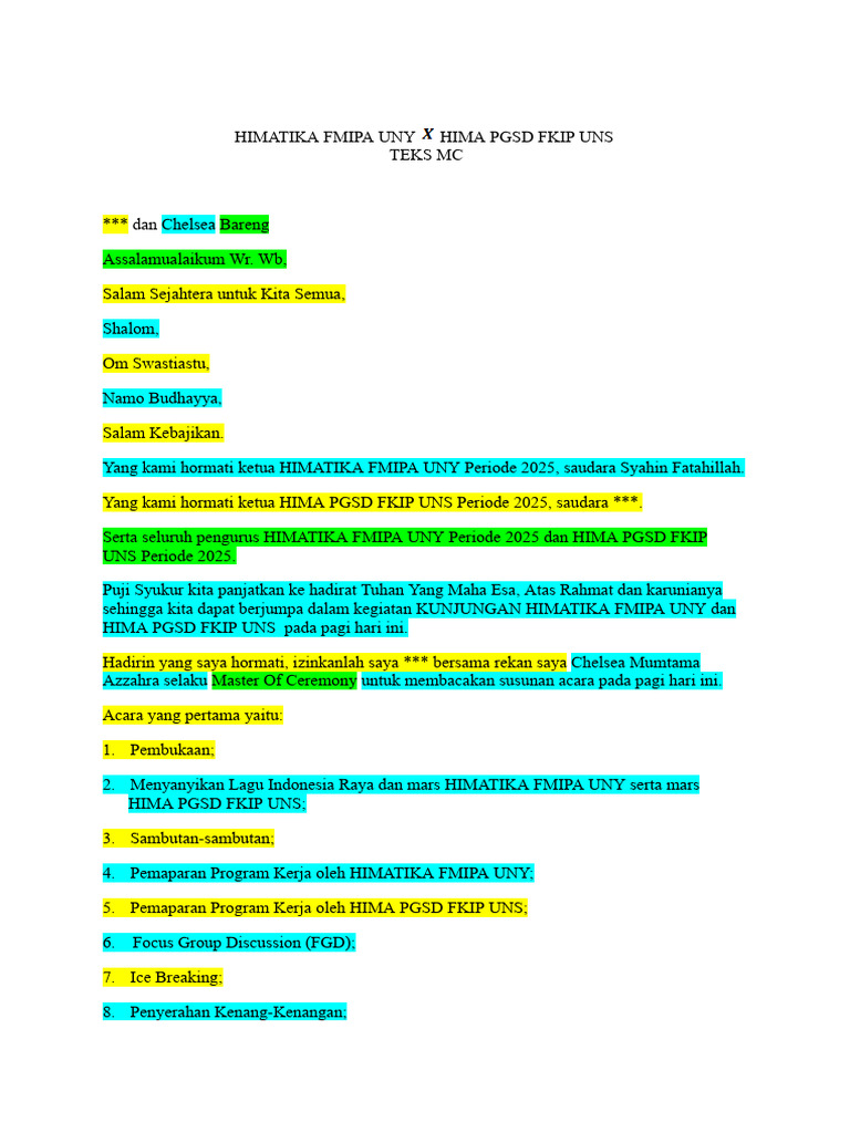 Teks MC Formal | PDF