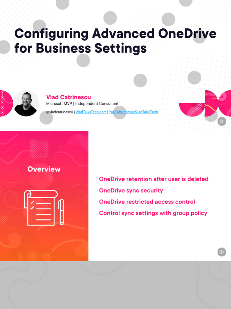 Configuring Advanced Onedrive For Business Settings Slides | PDF