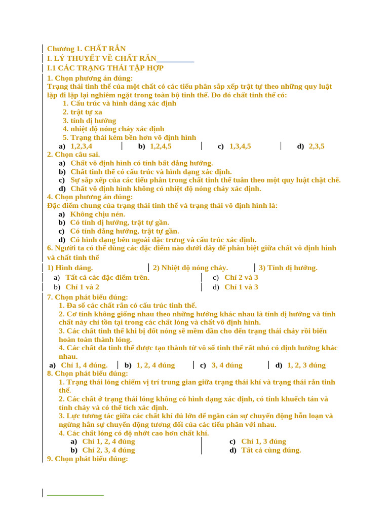 Chương 1. BTTN CHẤT RẮN | PDF