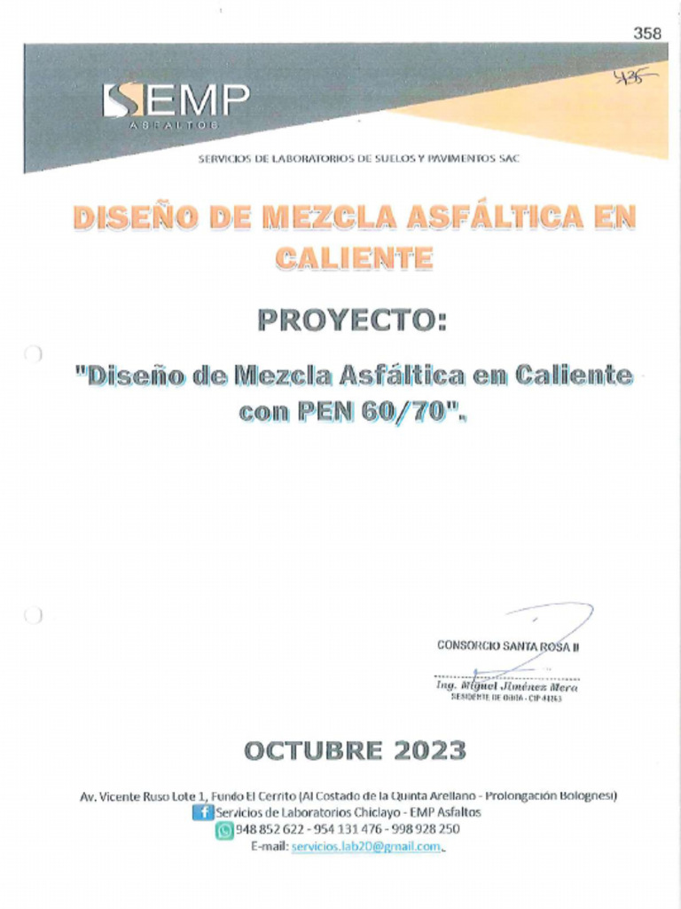 Diseño de Mezcla Asfaltica | PDF