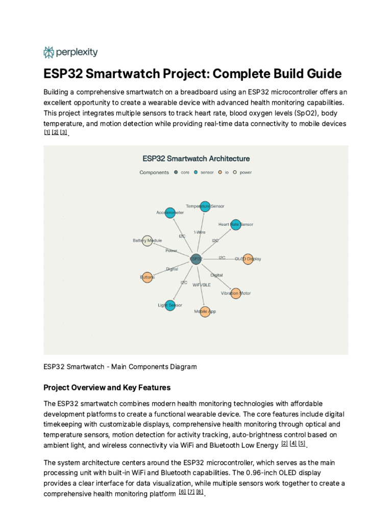ESP32 Smartwatch Project - Complete Build Guide | PDF | Smartwatch | Sensor