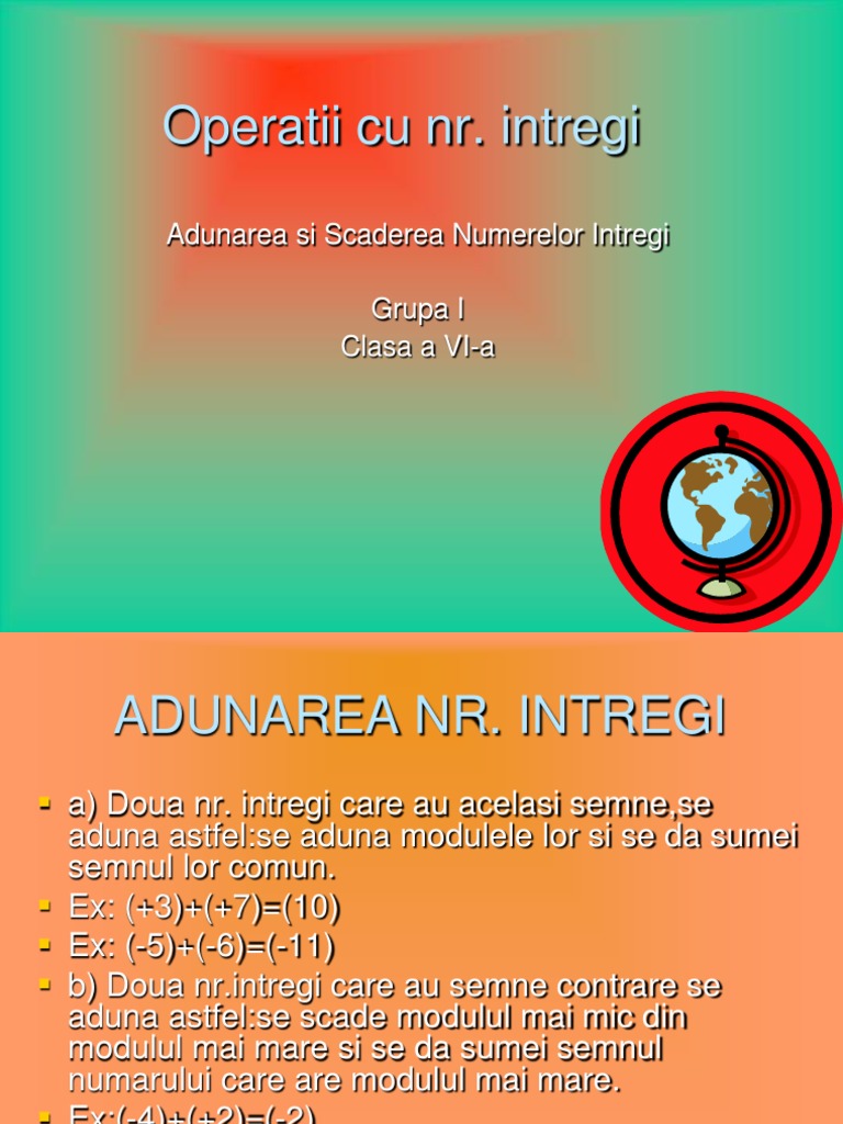 Operatii Cu Numere Intregi | PDF