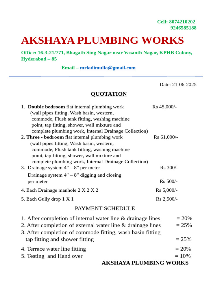 Plumbing Work | PDF