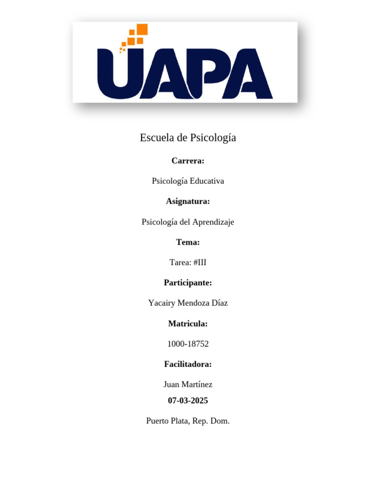 Psicologia Del Aprendizaje Ymd Iii | PDF | Aprendizaje | Memoria