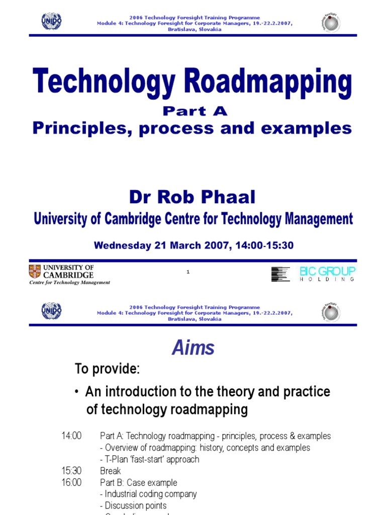 Technology Roadmapping Training Overview | PDF | Strategic Management ...