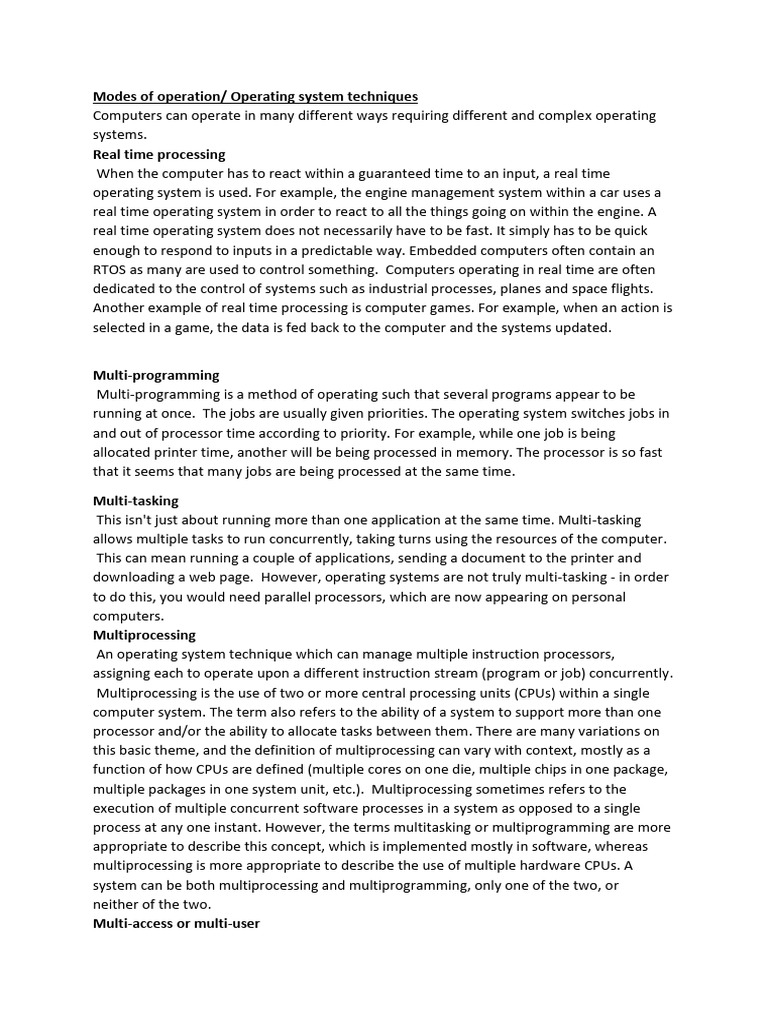 Operating System Techniques | PDF | Graphical User Interfaces | Operating System