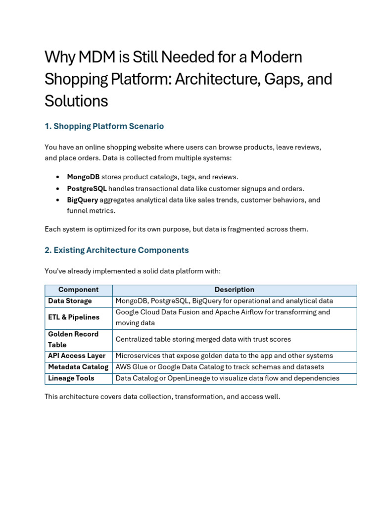 Title Why MDM Is Still Needed For A Modern Shopping Platform | PDF ...