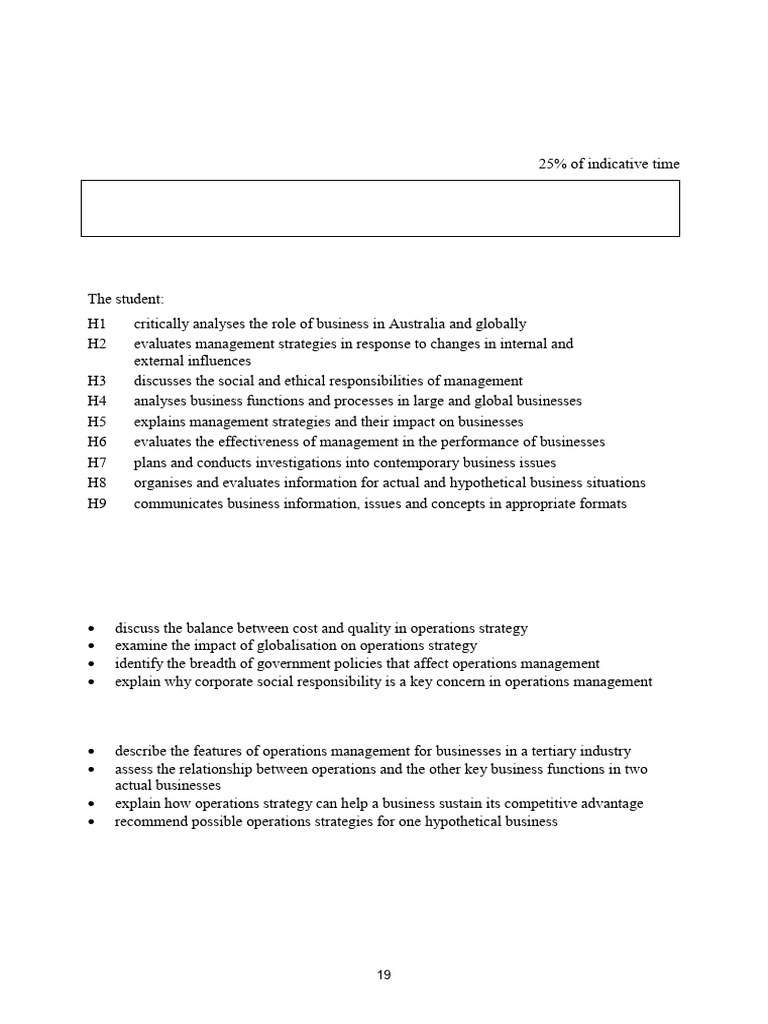 Stage 6 Business Studies Operations Focus | PDF | Business | Economies