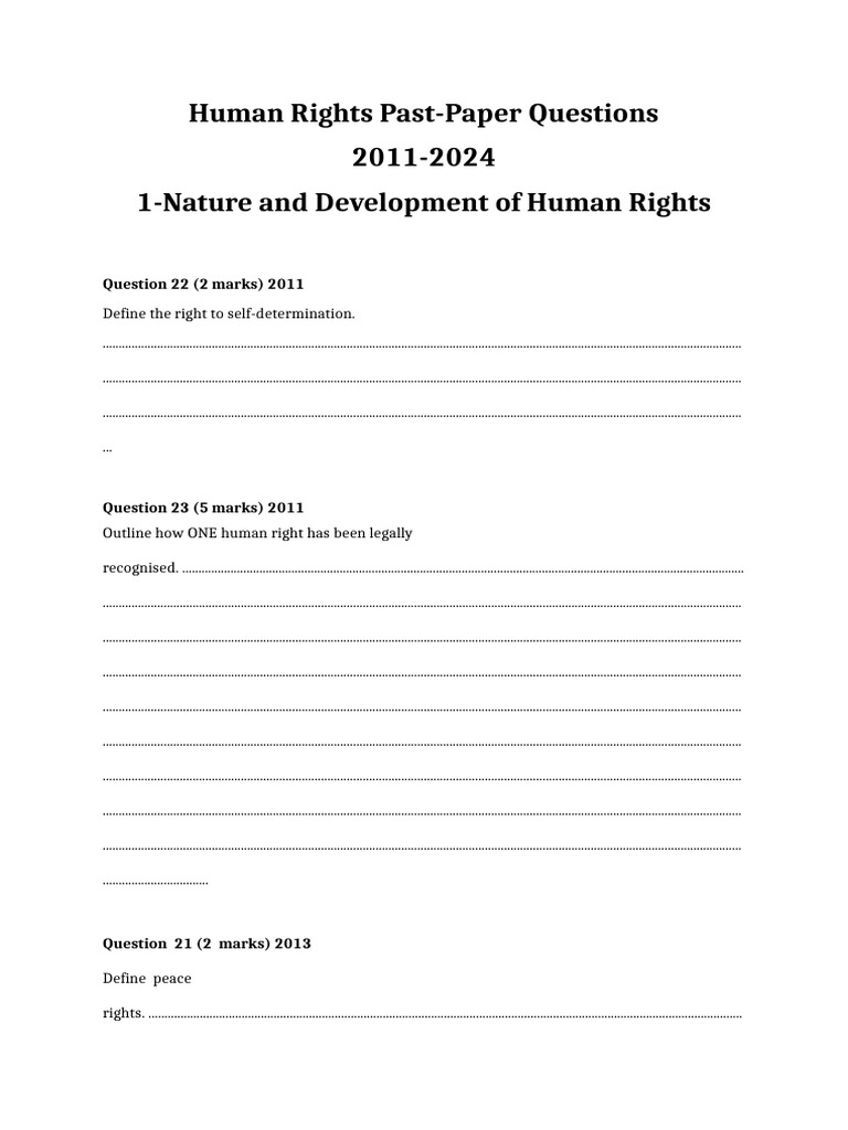 Past-Paper Q's-Nature and Development of HR | PDF | Social Ethics ...