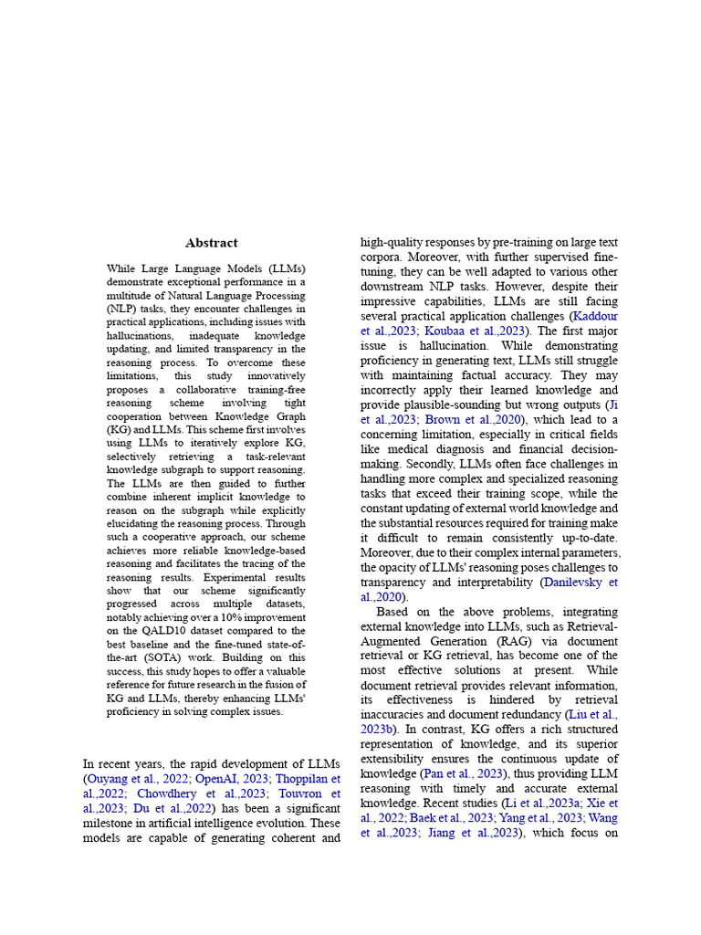 An Enhanced Prompt-Based LLM Reasoning Scheme Via Knowledge Graph-Integrated Collaboration | PDF ...