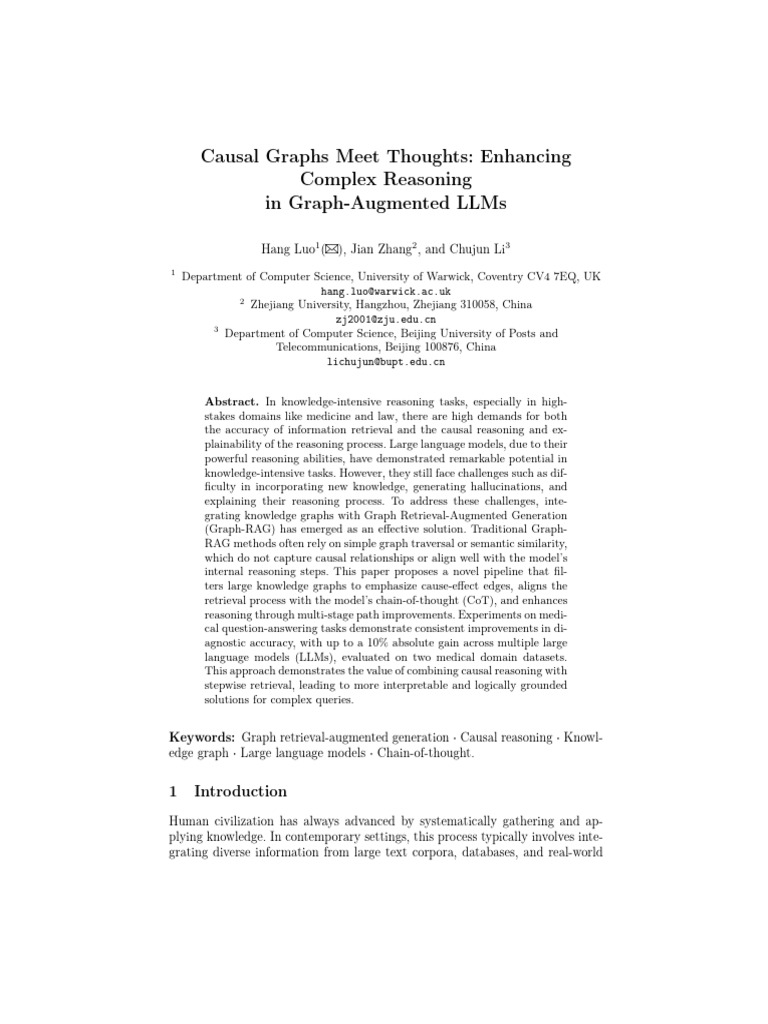 Causal Graphs Meet Thoughts - Enhancing Complex Reasoning in Graph ...
