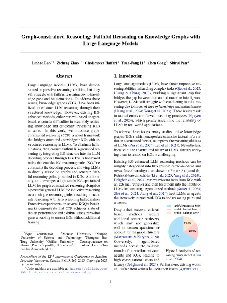 Graph-Constrained Reasoning - Faithful Reasoning On Knowledge Graphs With Large Language Models ...