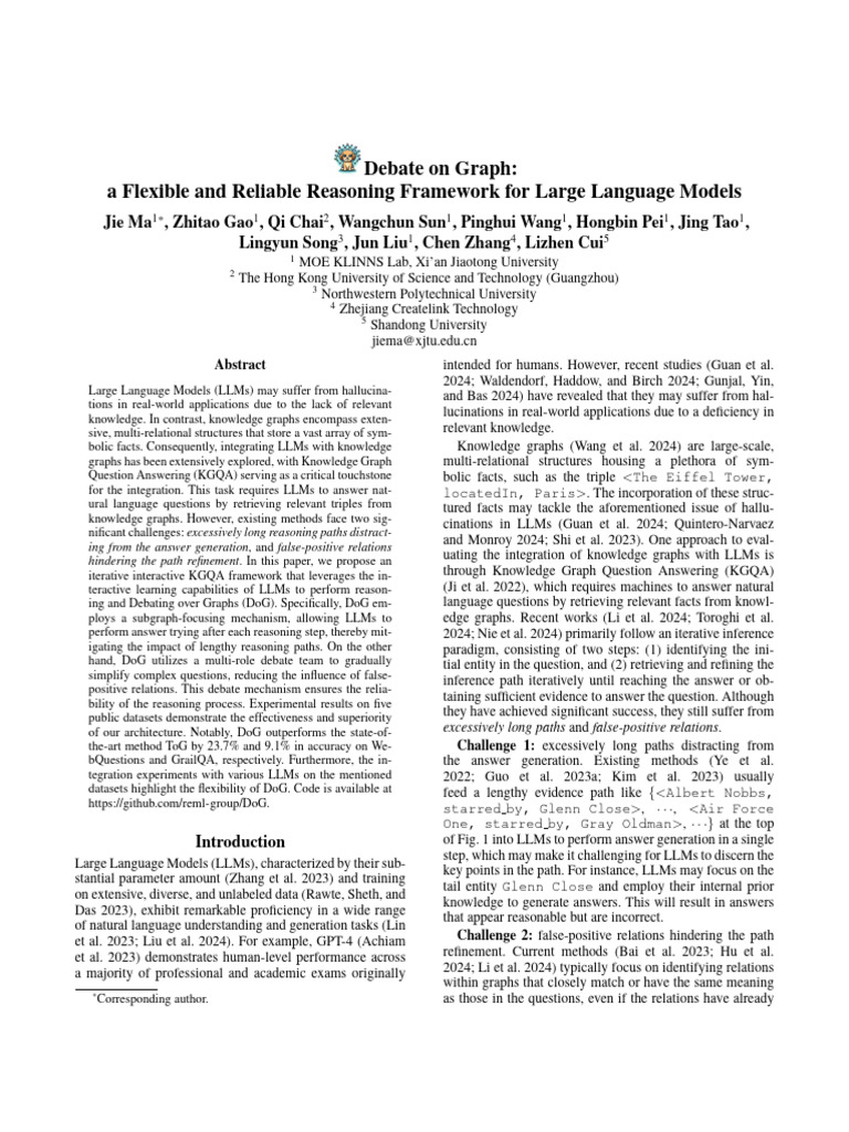 Debate on Graphs for LLM Reasoning | PDF | Knowledge | Artificial ...