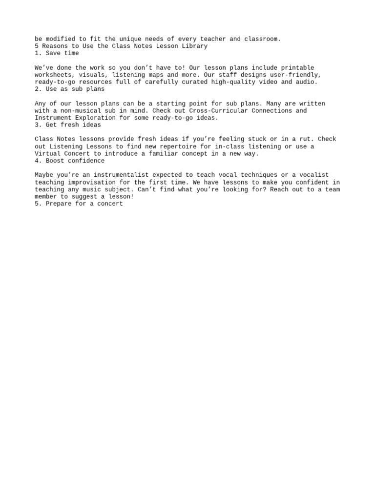 Benefits of Using Class Notes Library | PDF